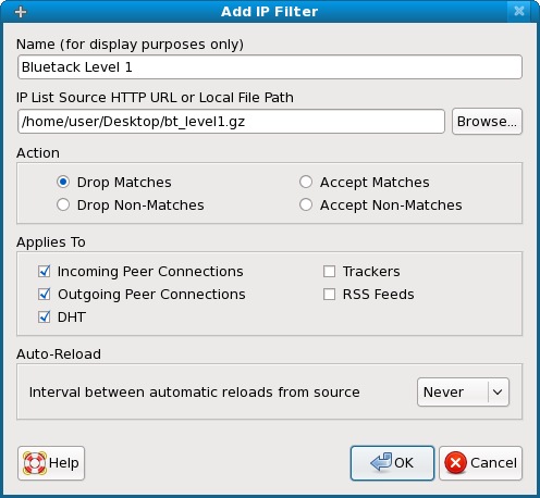 Add IP Filter - Tixati